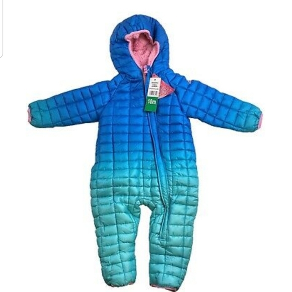 Snozu | Jackets & Coats | Snozu Snowsuit Blue Pink Ombre Quilted Jacket ...